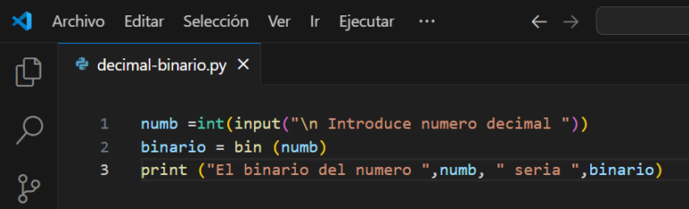 Conversión de decimal a binario y código fuente en Python – Blog de ...
